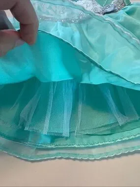 newberry | Dresses | Formal Aqua Tulle Lace Dress With Silver Sparkle ...